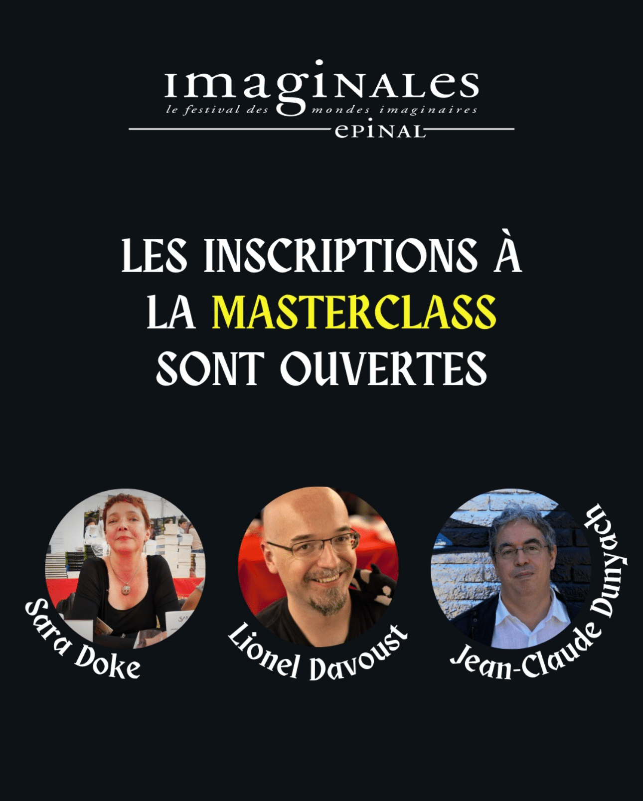 Lionel Davoust > Les inscriptions à la Masterclass des Imaginales « Du ...